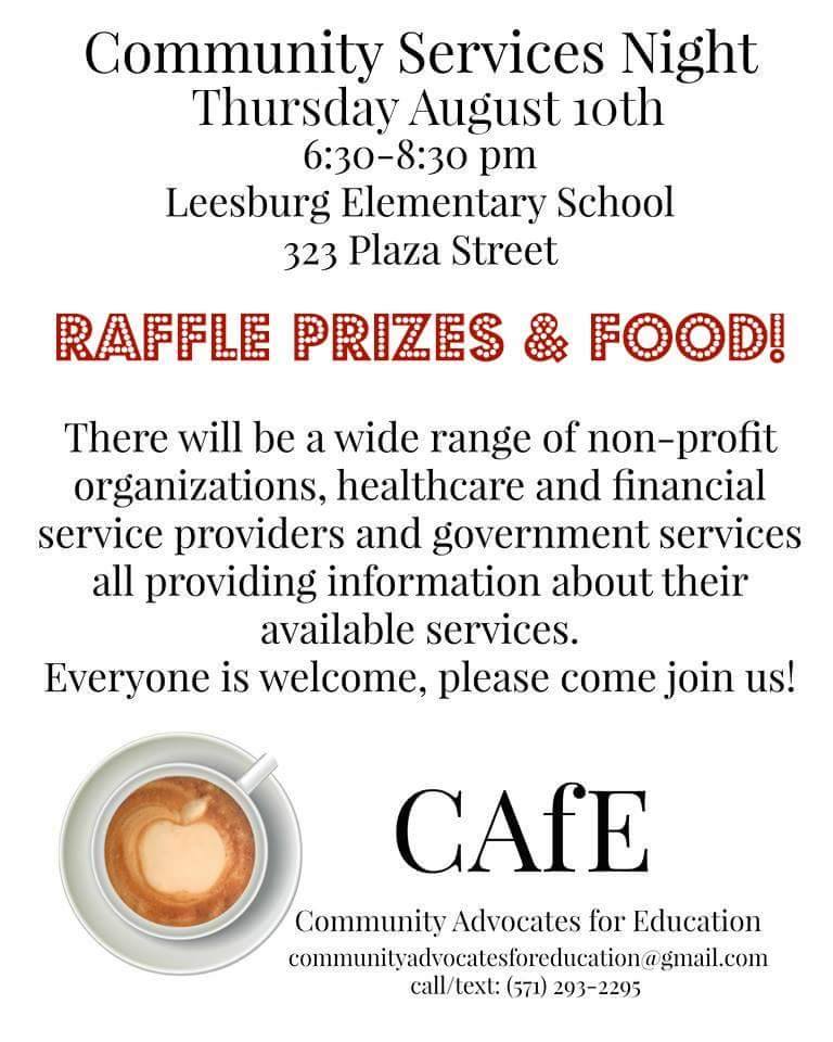 2nd Annual Community Services Night – Community Advocates for Education